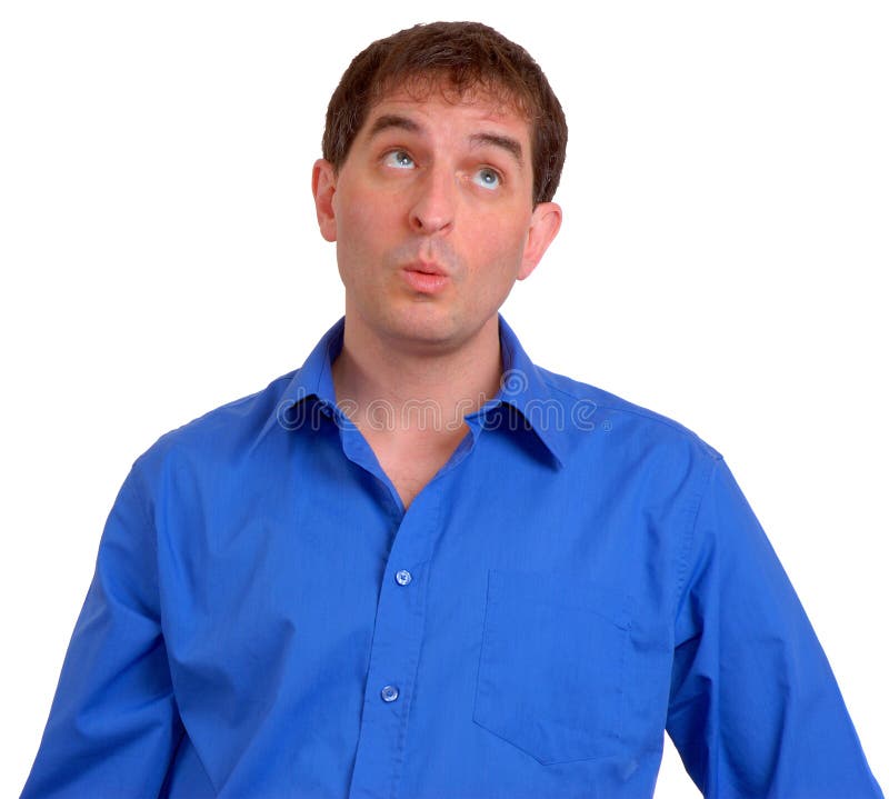 Man in Blue Dress Shirt 1 stock image. Image of expression - 2364559