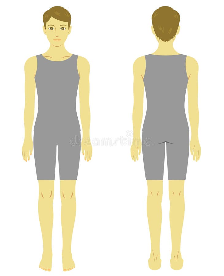 Human Body Outline, Front, Back and Side, Vector File Set Stock Image ...