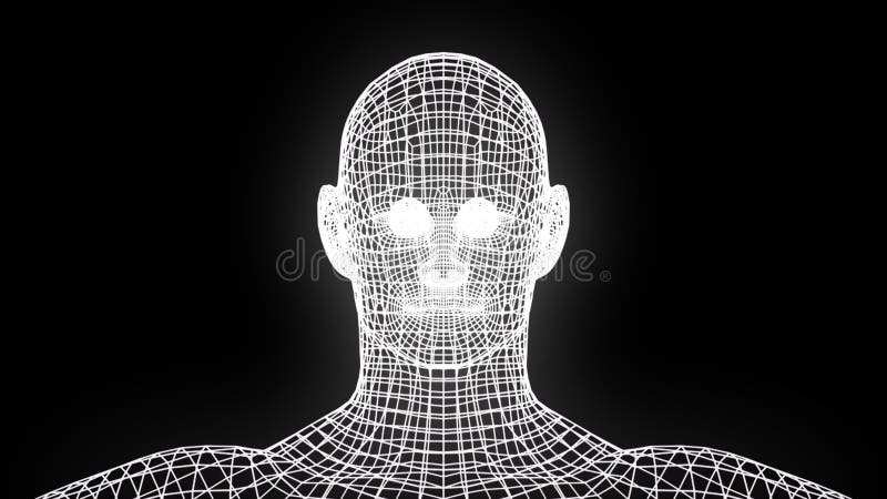 Man body wireframe stock video. Video of digital, futuristic - 263255791
