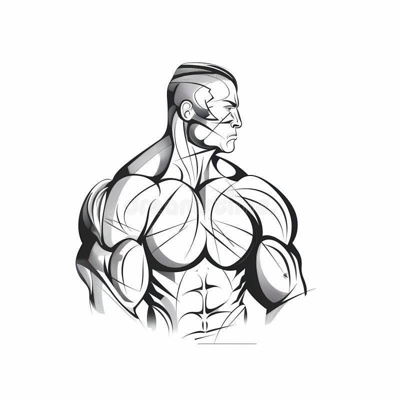 Man Bodybuilder Illustration. Generative AI Stock Illustration ...