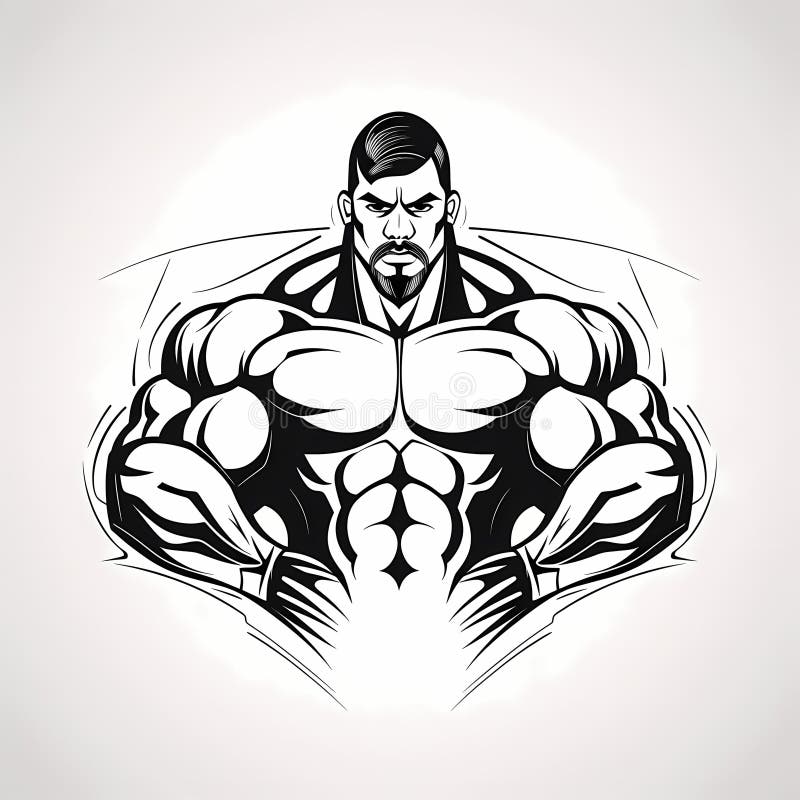 Man Bodybuilder Illustration. Generative AI Stock Illustration ...