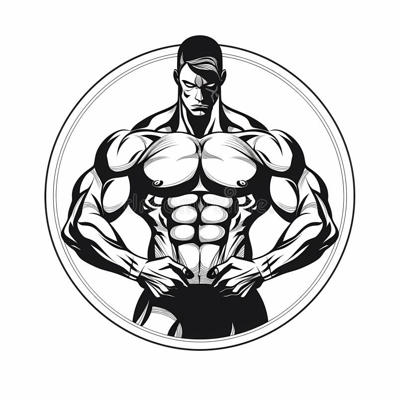 Man Bodybuilder Illustration. Generative AI Stock Illustration ...