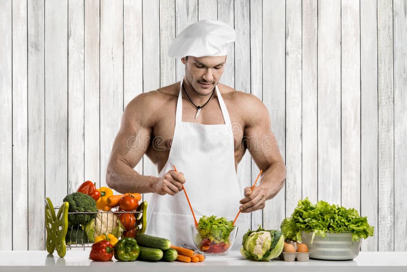 Man bodybuilder on kitchen stock photo. Image of athletics - 132744730
