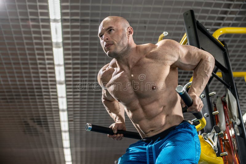 Man Bodybuilder Perform Exercise Stock Photo - Image of healthy ...