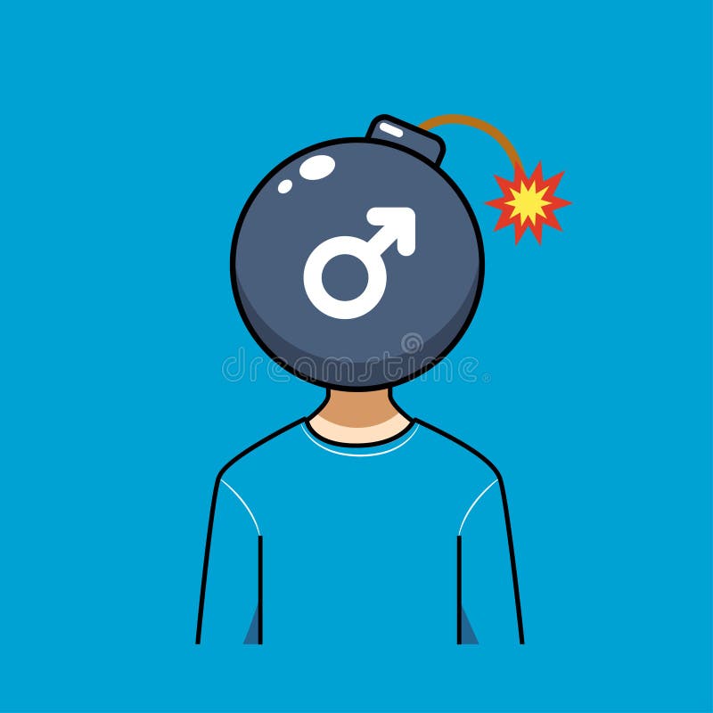 A Man with Bomb Head. Isolated Vector Illustration Stock Illustration ...