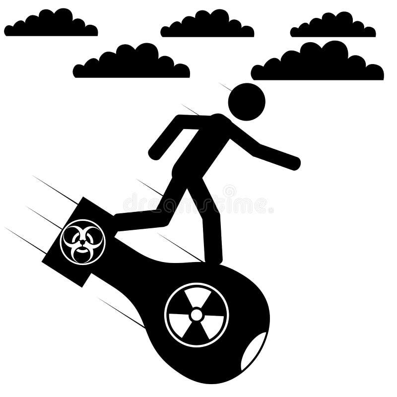 Man on bomb stock vector. Illustration of catastrophe - 43659523