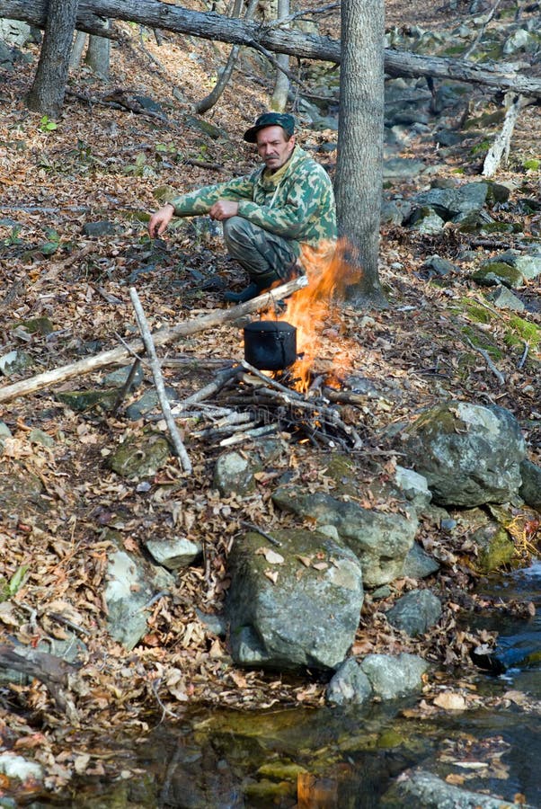 Man At Bonfire 3 Picture. Image: 8167638