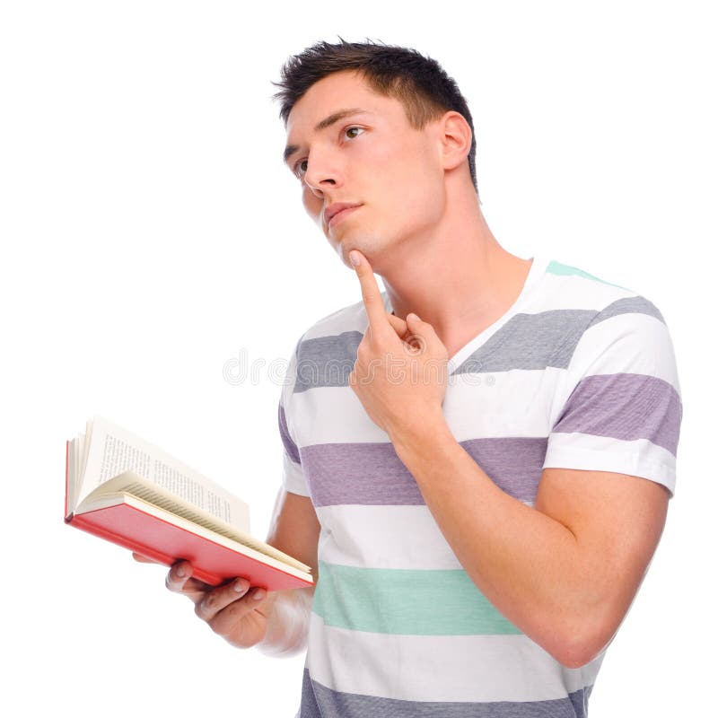 Man with book stock photo. Image of person, novel, happy - 18590718