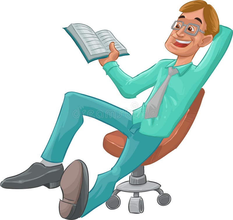 Man and the book stock vector. Illustration of homework - 21536096