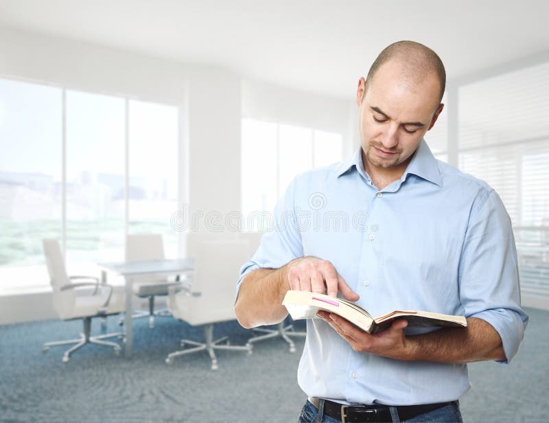 Man with book stock photo. Image of business, collar - 24809402