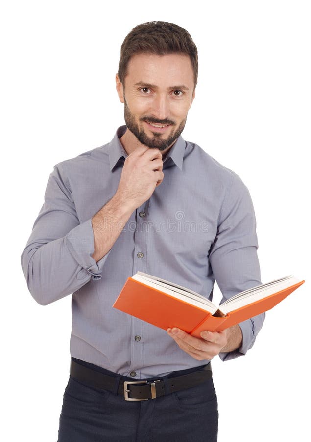 Man with book stock image. Image of leadership, formalwear - 66377235