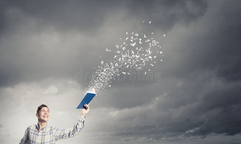 Man with book in hand stock image. Image of male, education - 62590117