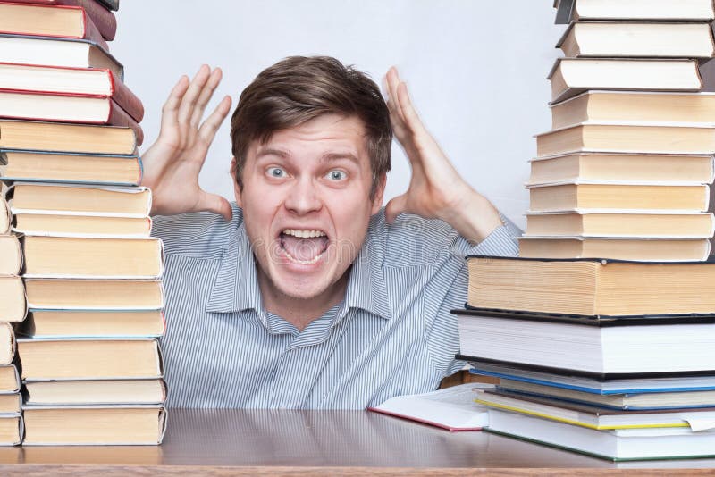 Man between books stock photo. Image of house, adult - 13108492