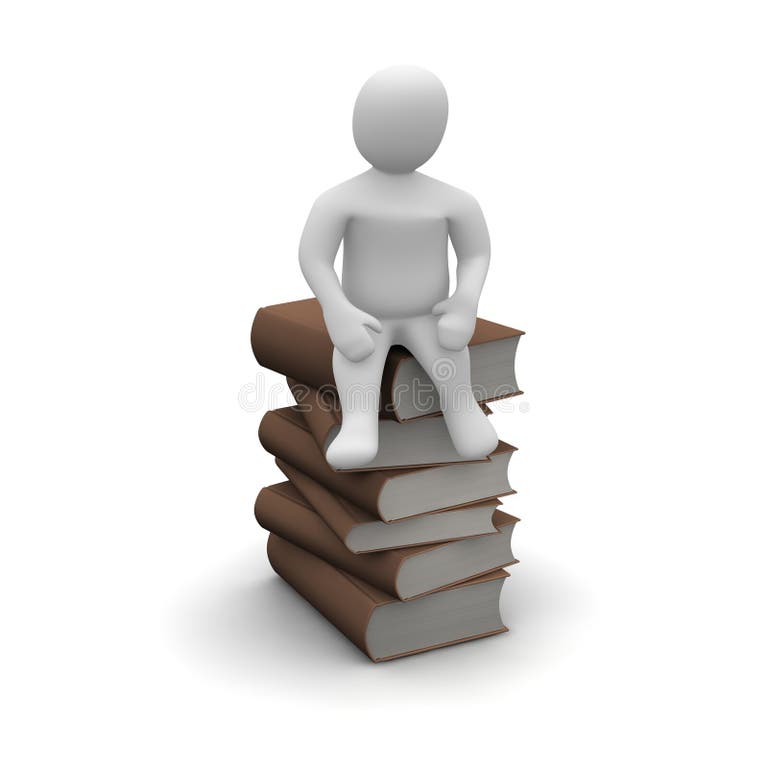 3d Man Sitting Pile Books Stock Illustrations 82 3d Man Sitting Pile