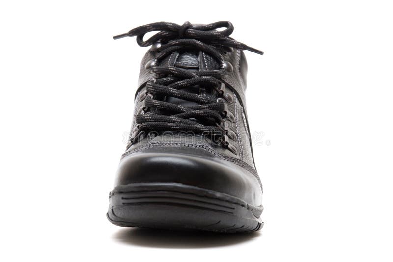 Black Man S Boots. Front View Stock Image - Image of brown, fashion ...