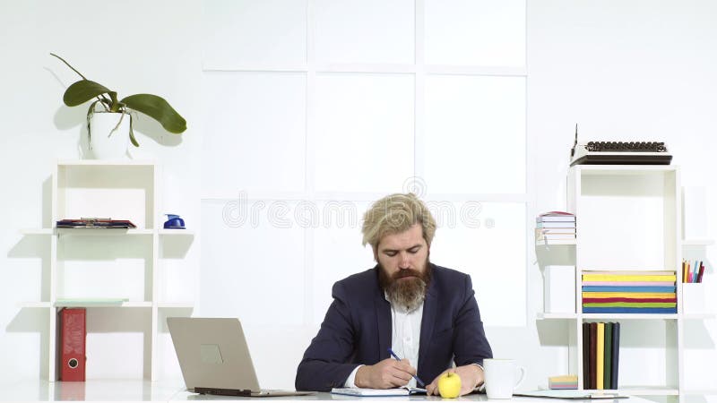 Man Boss. Businessman Bossy Working in Office. Stock Video - Video of ...