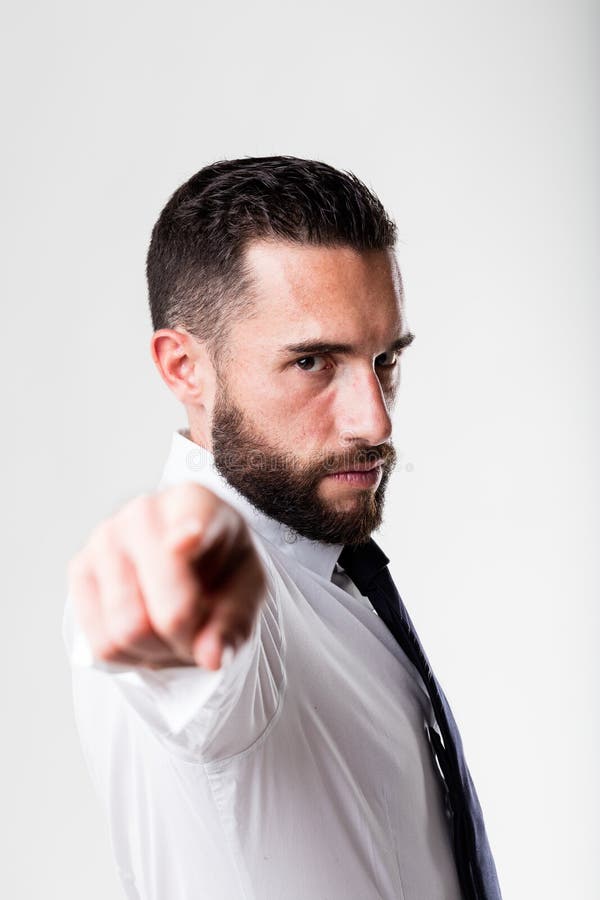 Man (boss) Pointing Out To You Stock Photo - Image of hipster, danger ...