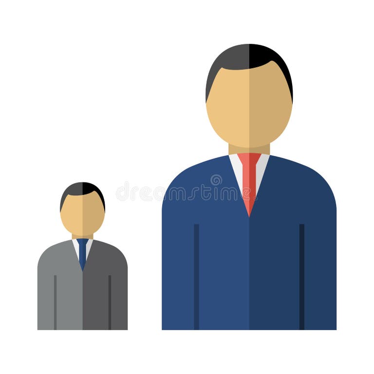 Man Boss with Subordinate Icon Stock Vector - Illustration of design ...