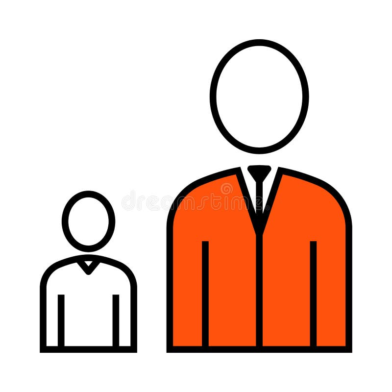 Man Boss with Subordinate Icon Stock Vector - Illustration of idea ...