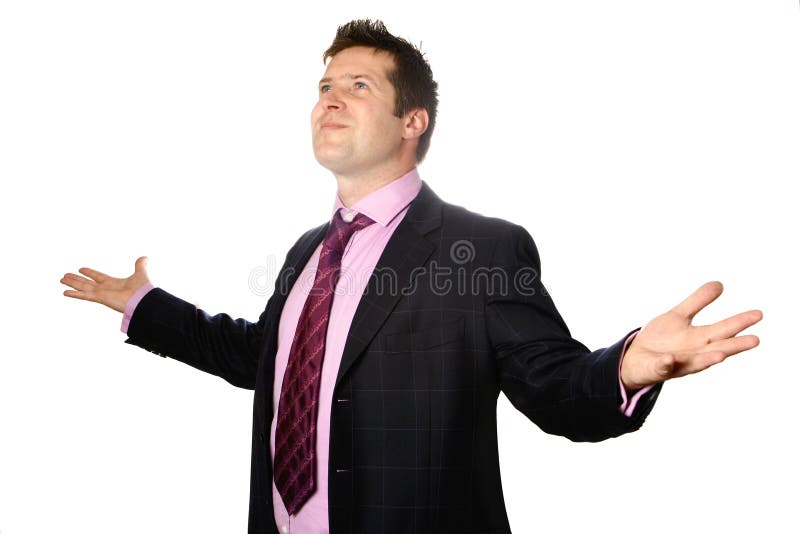 Man with Both Arms Wide Open Stock Photo - Image of hopeful, ideas: 2927320