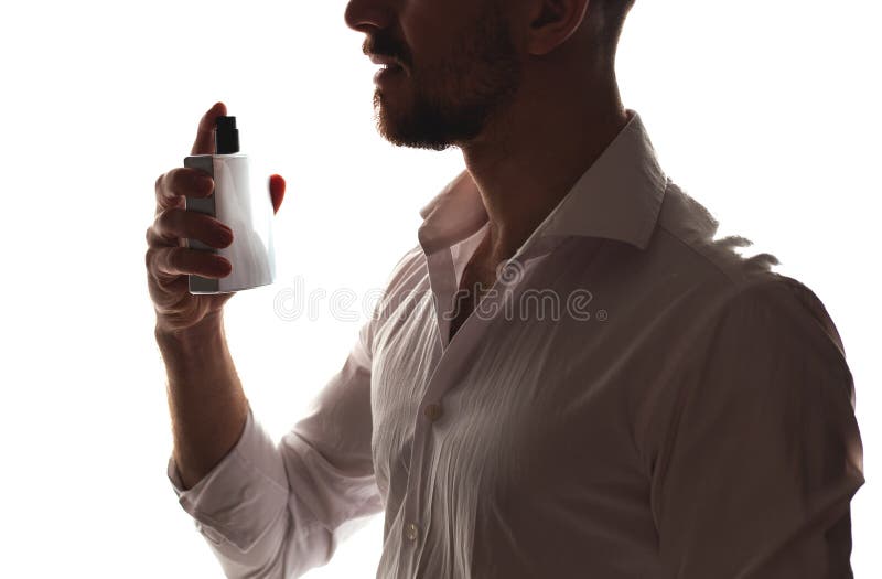 Man with perfume stock illustration. Illustration of fashion - 359435467