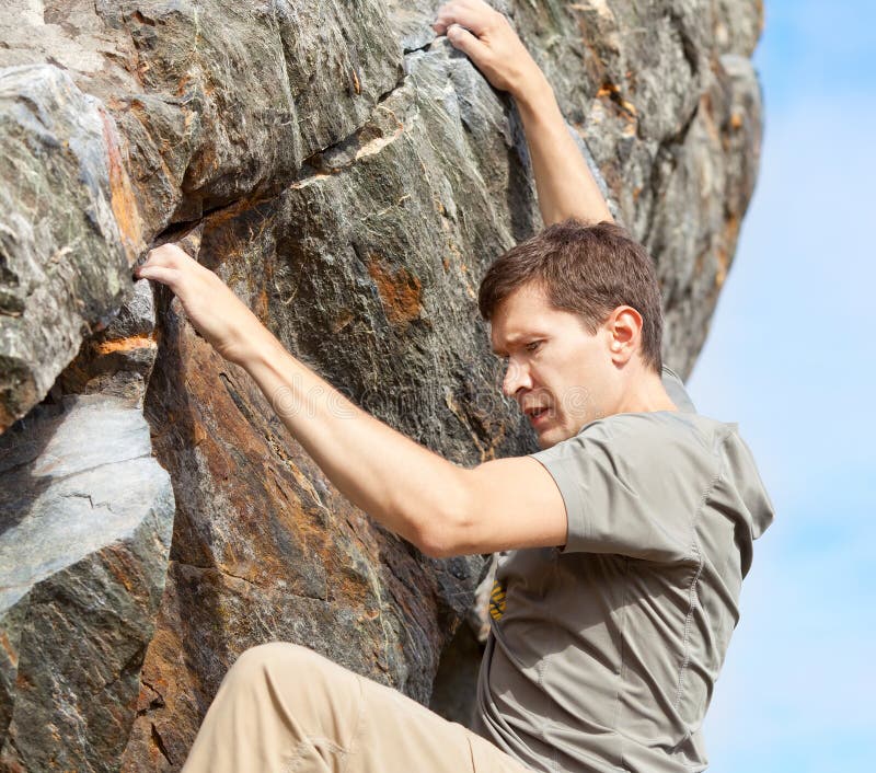 Man bouldering stock image. Image of muscular, danger - 33449215