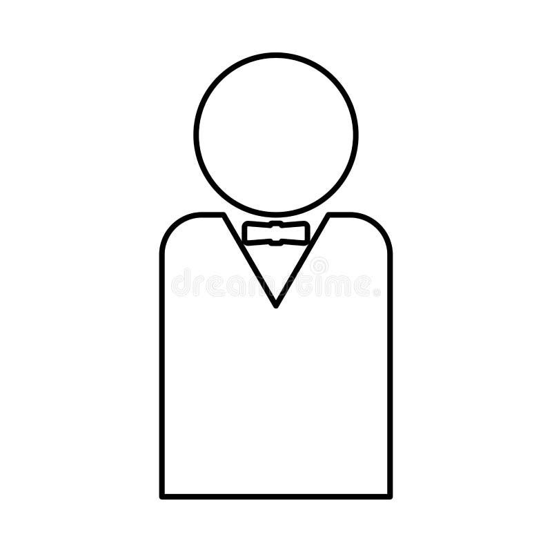 Man with Bow Tie it is Black Icon . Stock Vector - Illustration of ...