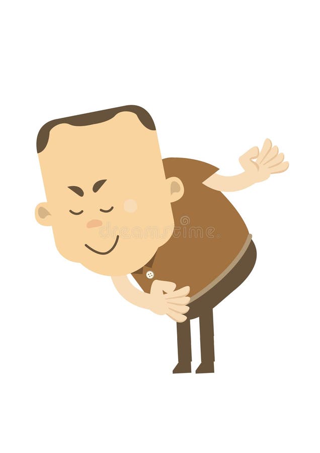 Man Bowing. Vector Illustration Decorative Design Stock Vector ...