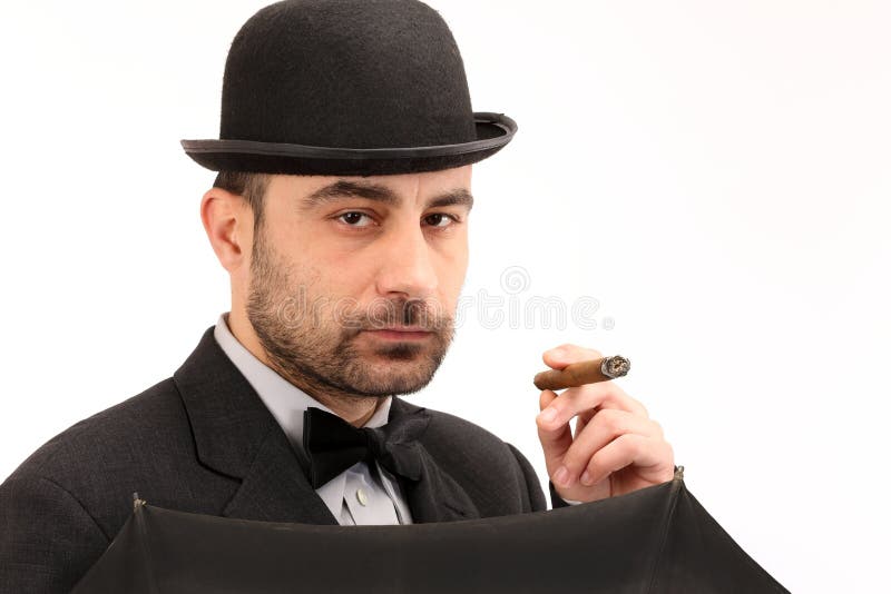 Man with bowler stock image. Image of dandy, male, gentleman - 37549233