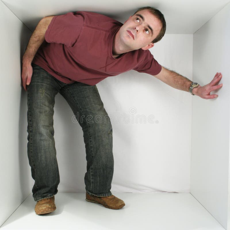 Man in a box stock photo. Image of shirt, fear, learner - 1550026