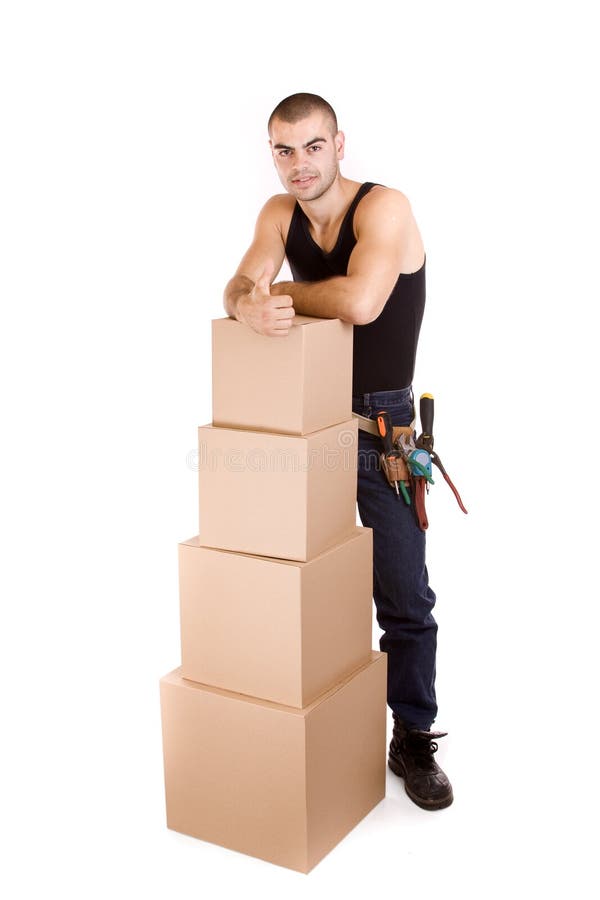 Man and box stock photo. Image of concept, caucasian - 16659756