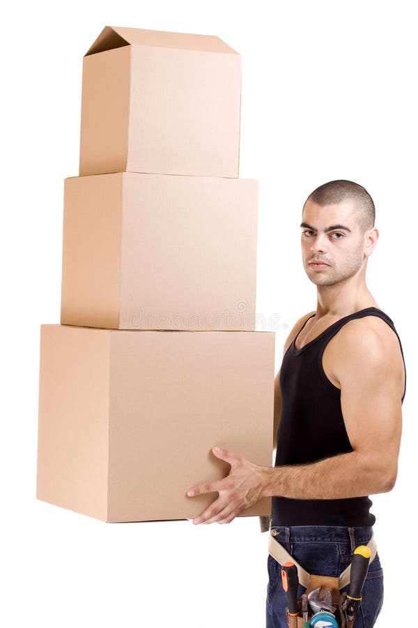 Man and box stock photo. Image of people, person, caucasian - 16773284