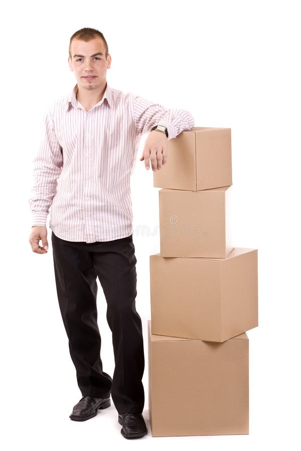 Man with a Wrapped Gift Box Stock Image - Image of confident, male ...