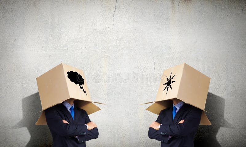 Man with box on head stock photo. Image of incognito - 44669098