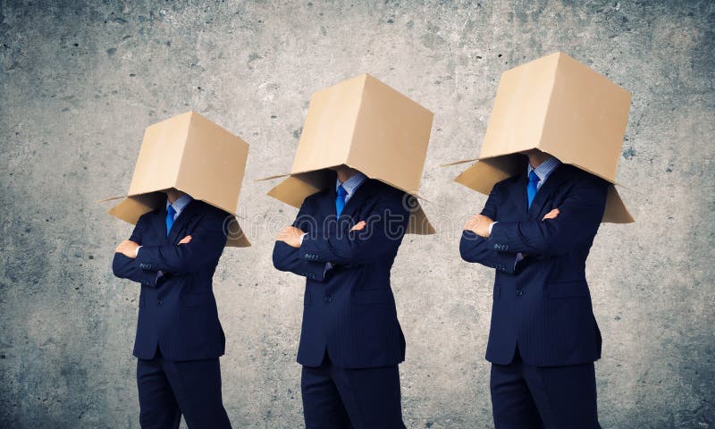 Man with box on head stock image. Image of creativity - 48097117