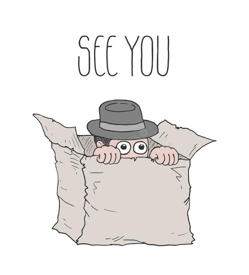 Man in Box and See You Message Stock Vector - Illustration of paparazzi ...
