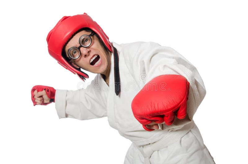 Man Boxer Isolated on White Stock Image - Image of athlete, knock: 58916475