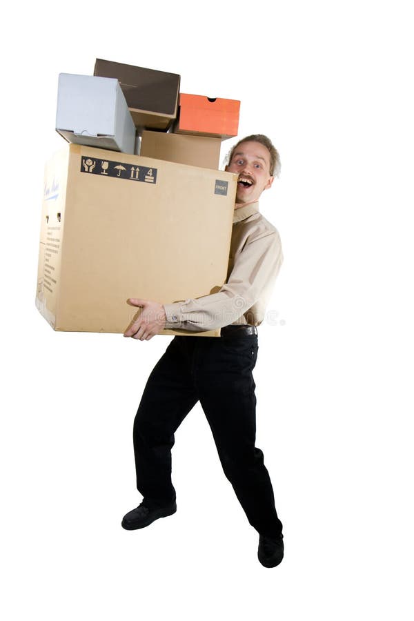 Man with boxes stock image. Image of working, workman - 3093467