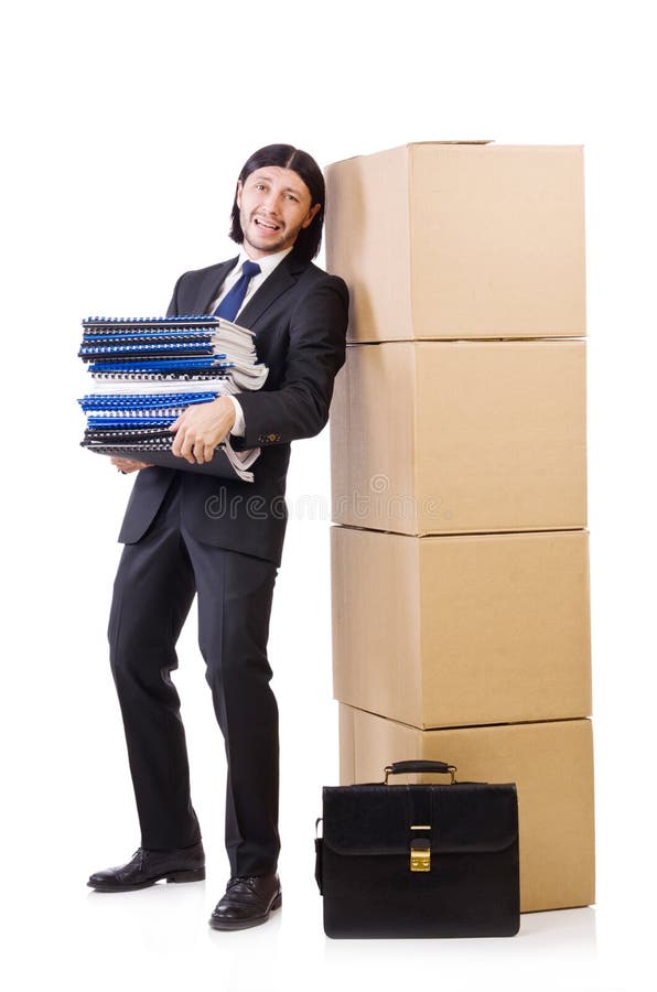 Man with boxes stock photo. Image of shipment, businessman - 36365662
