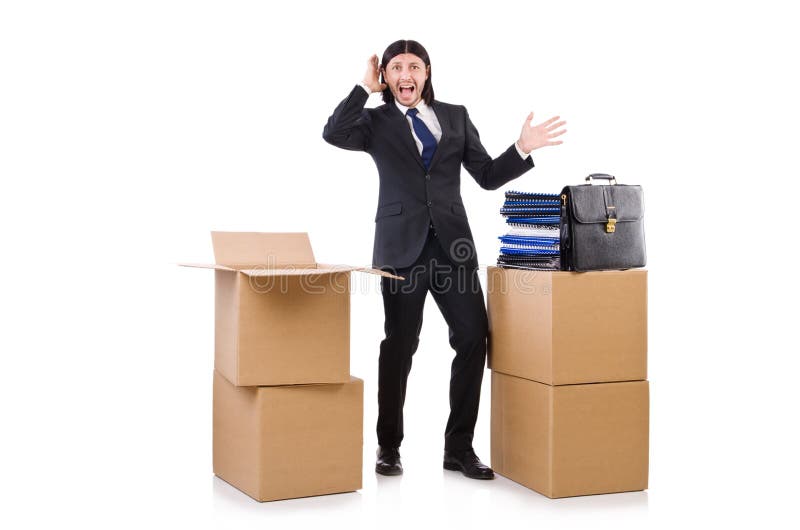 Man with boxes stock photo. Image of shipping, busy, delivery - 36966082