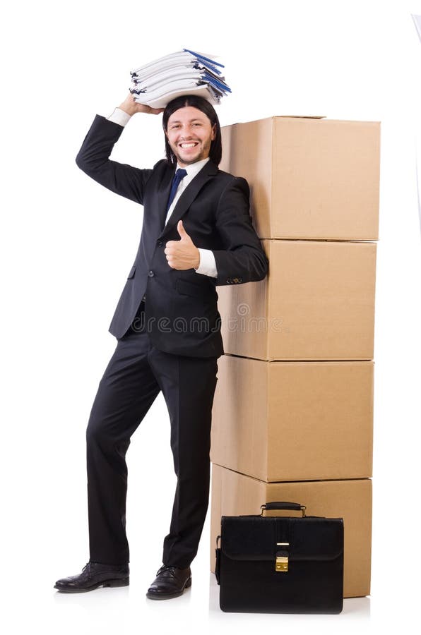 Man with boxes stock photo. Image of shipment, carton - 36966304