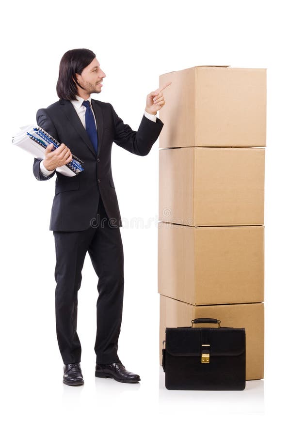 Man with boxes stock photo. Image of delivery, delivering - 36966488