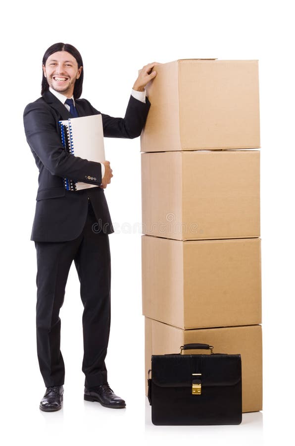 Man with boxes stock image. Image of industry, distribution - 38707333