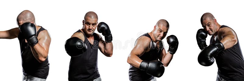 Man boxing collage stock image. Image of right, stance - 96247147