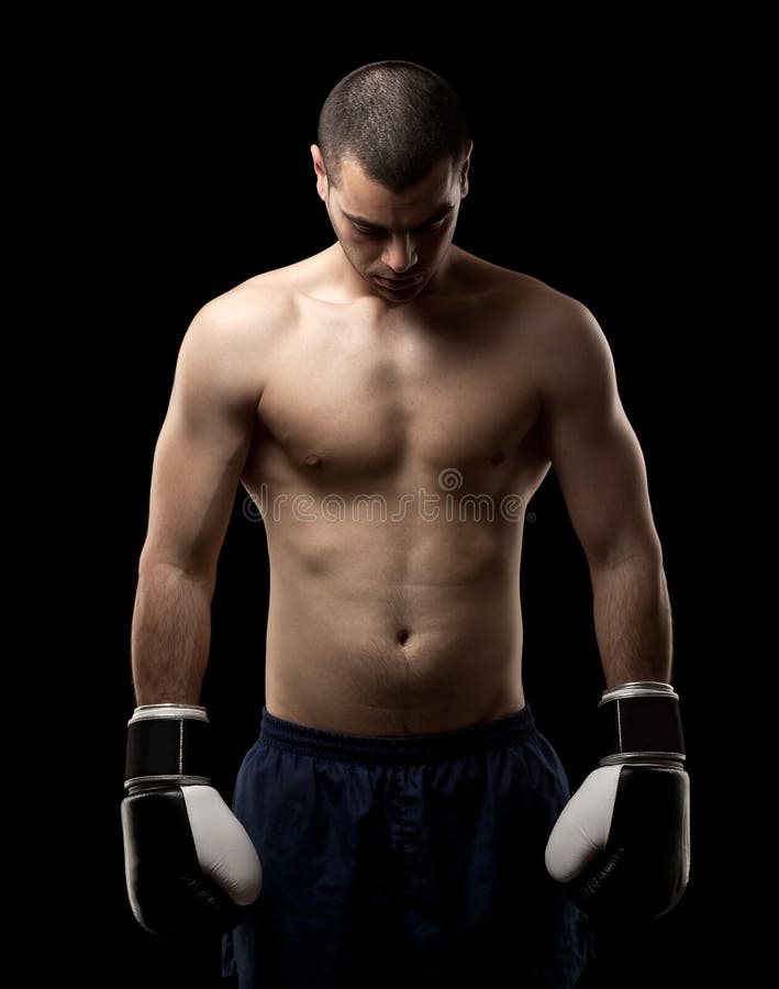 Portrait of Young Man with Boxing Gloves Stock Photo - Image of ...