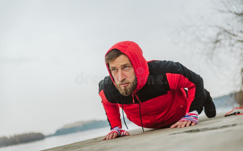 Man boxer doing push ups stock image. Image of combat - 174760113