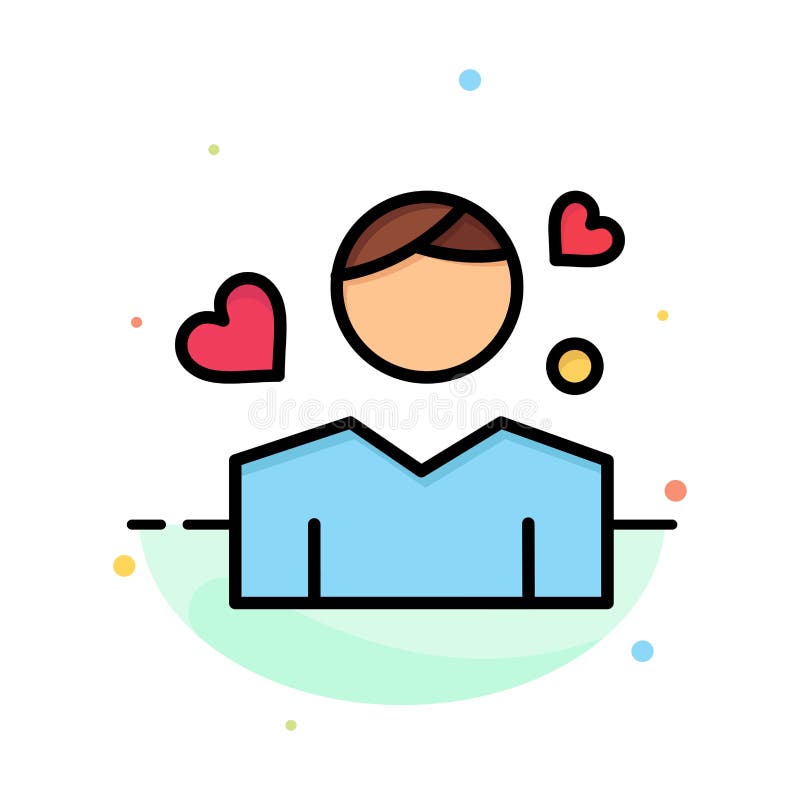 Man, Boy, Avatar, Person, Heart Abstract Flat Color Icon Template Stock ... Man, Boy, Avatar, Person, Heart Abstract Flat Color Icon Template Stock ...
