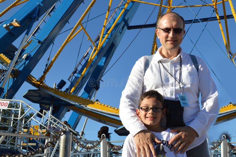 Man and Boy on North Carolina State Fair Stock Photo - Image of father ...
