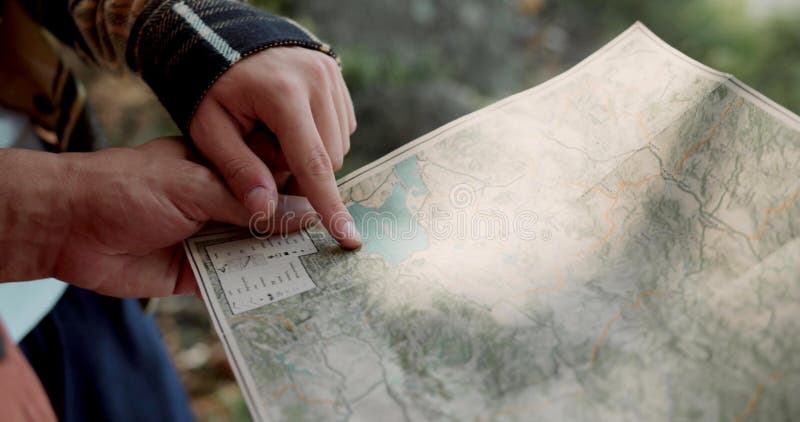 A Man and a Boy are Reading a Map Stock Photo - Image of hiking ...