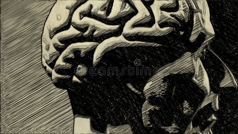 Man Brain Hand Draw Animation Stock Video - Video of head, symbol ...